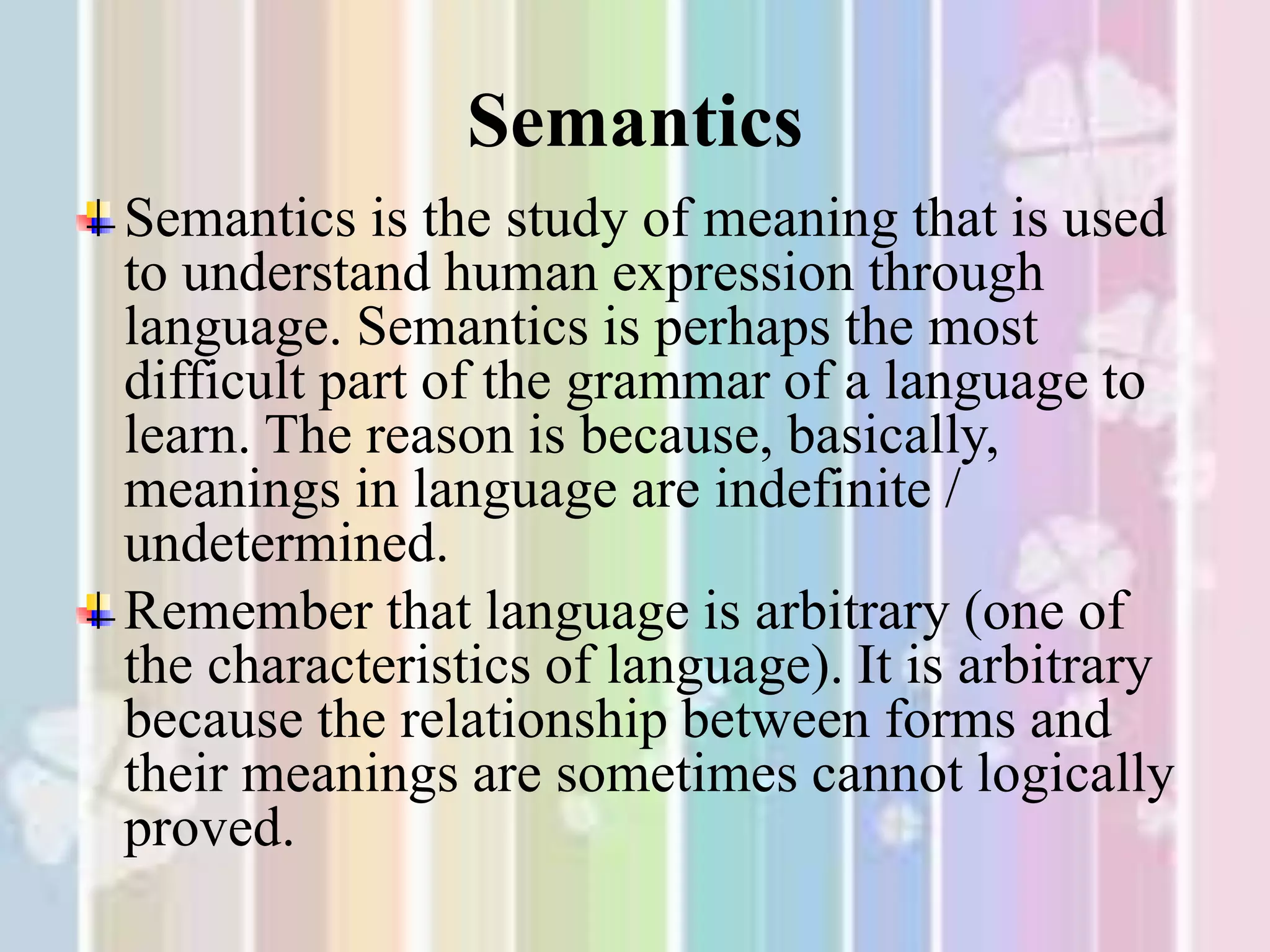 Sense relations & Semantics | PPTX