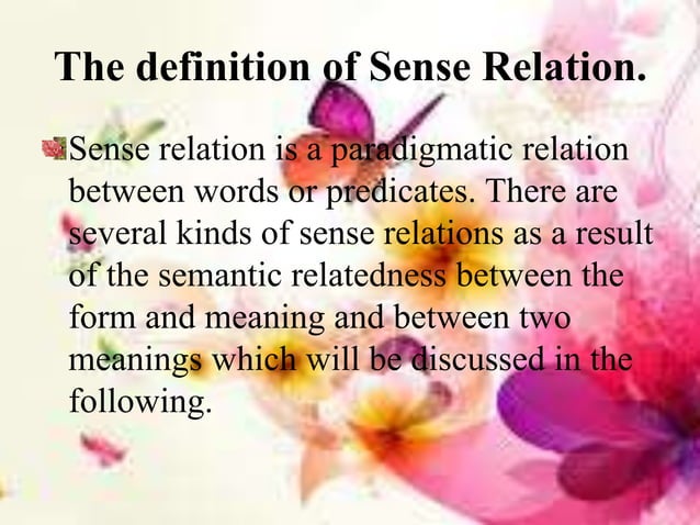 Sense relations & Semantics | PPT | Free Download