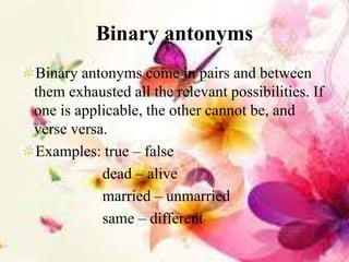 Sense relations & Semantics | PPTX