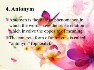 Sense relations & Semantics | PPT