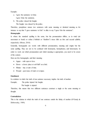 Sense relations (linguistics) | DOCX