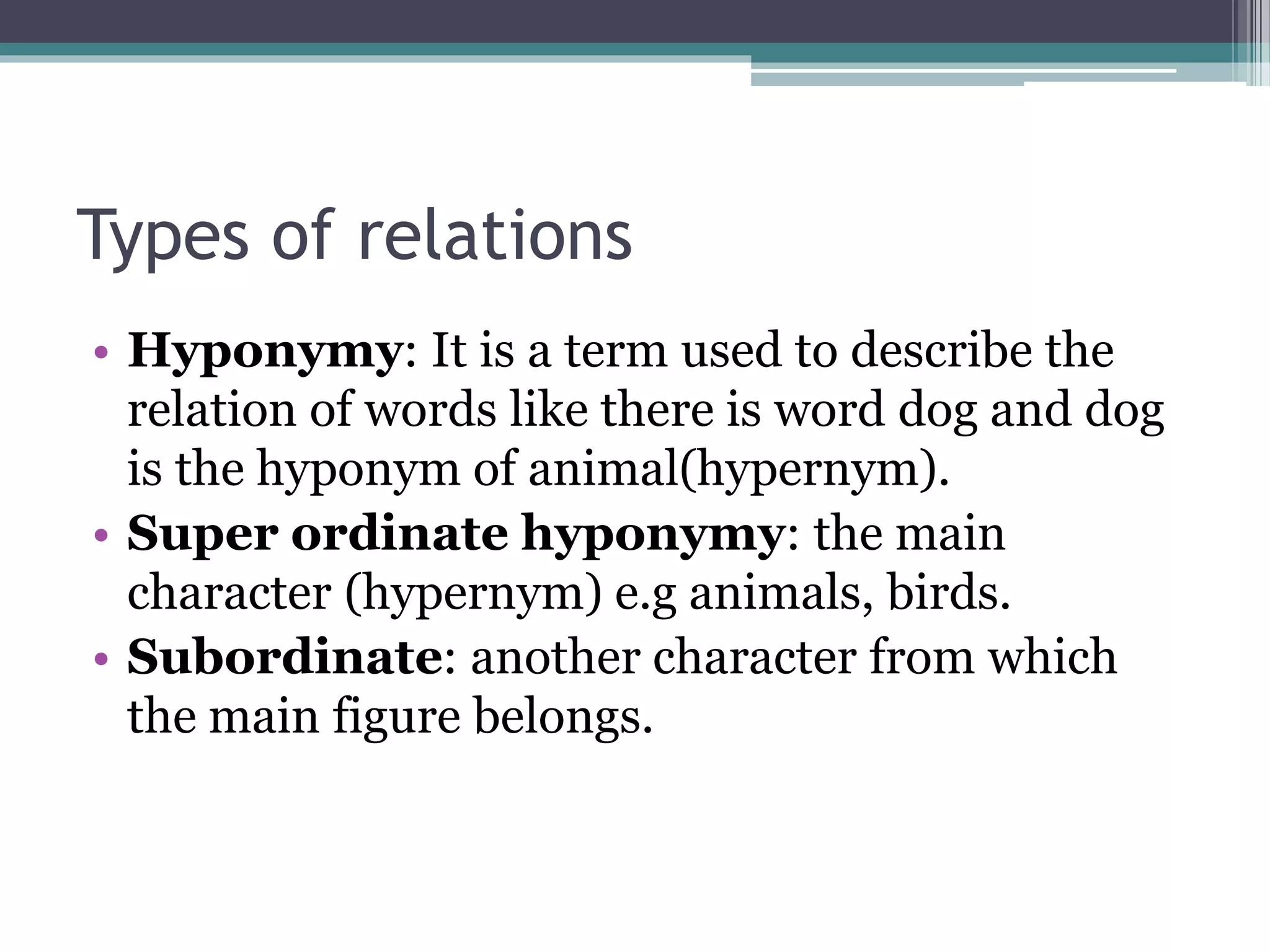 Sense Relations | PPTX