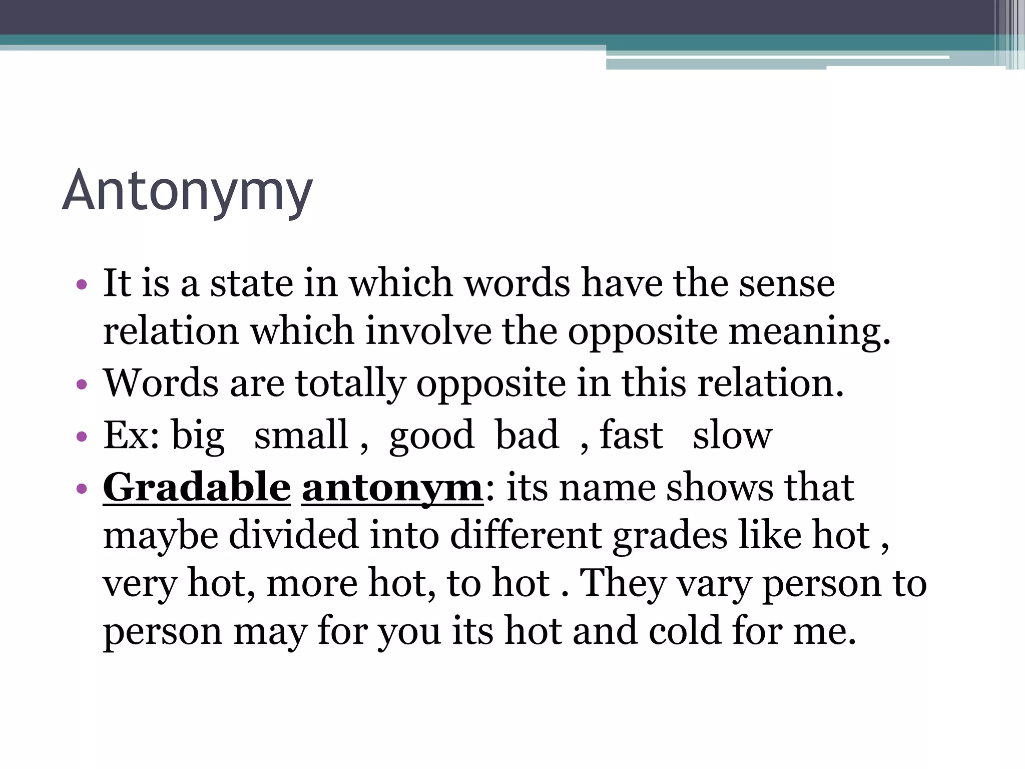 Sense Relations | PPTX