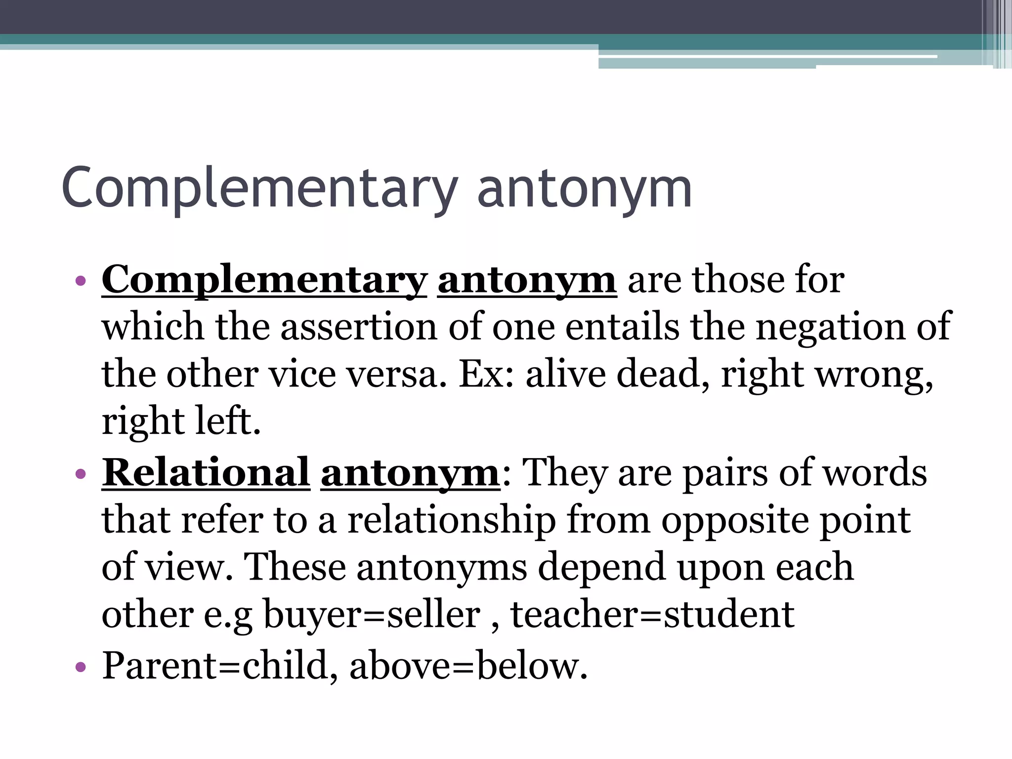 Sense Relations | PPTX