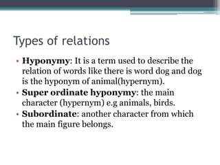 Sense Relations | PPTX