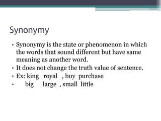 Sense Relations | PPTX