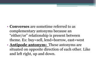 Sense Relations | PPTX