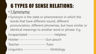 Sense Relation & Semantic | PPTX