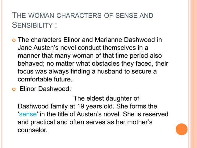 Sense & sensibility ppt | PPT