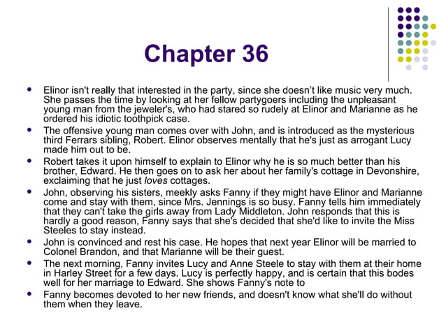 Chapters XXXVI- XL- Sense and Sensibility | PPT