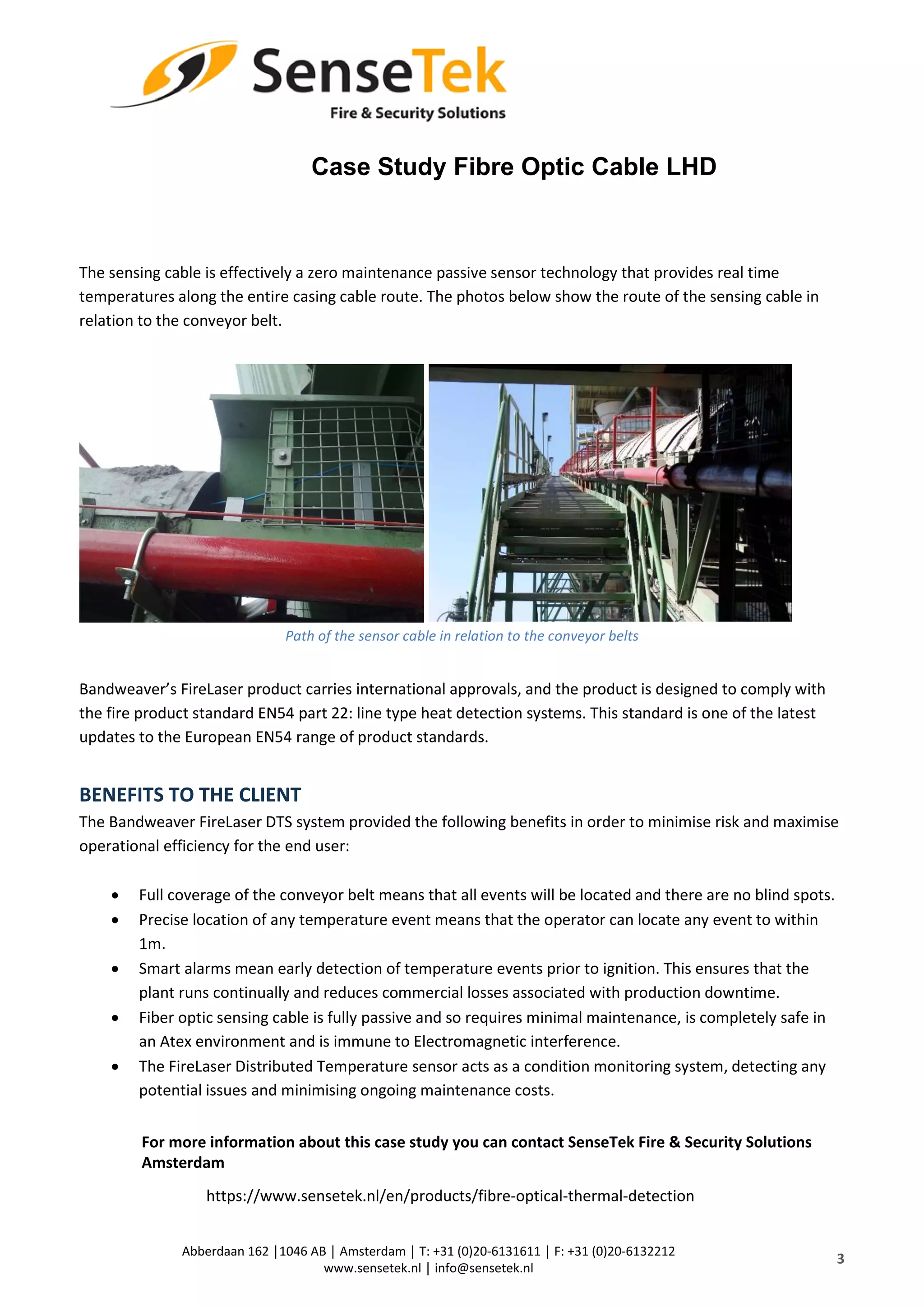 Bandweaver SenseTek conveyor-belt-case-study Lineair Heat Detection | PDF
