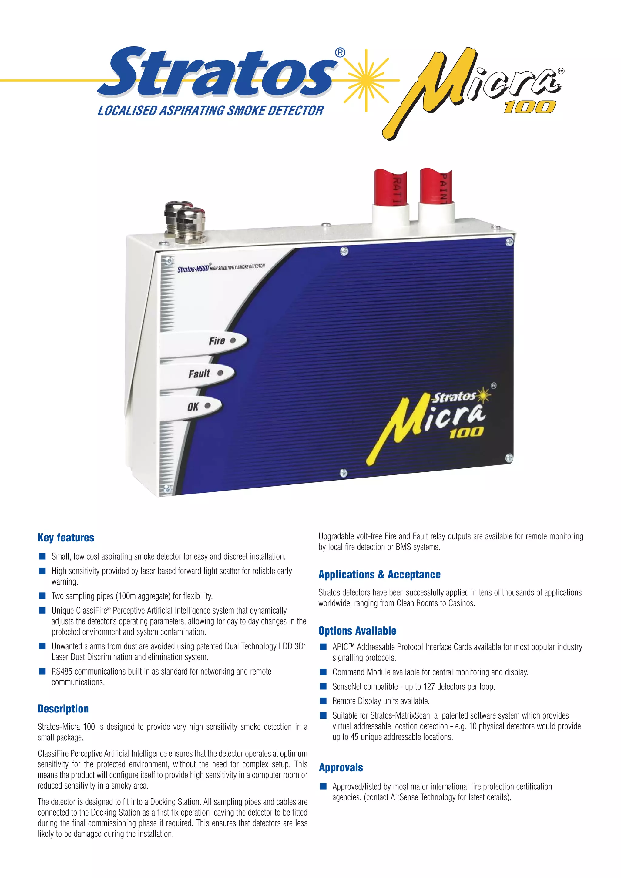 SenseTek Stratos Micra 100 datasheet | PDF