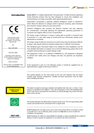 SenseTek Stratos Micra 25 installers handbook | PDF