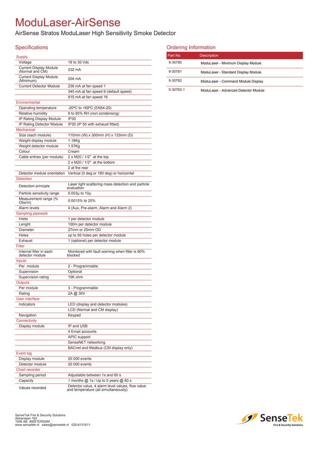SenseTek Stratos Modulaser Data Sheet | PDF