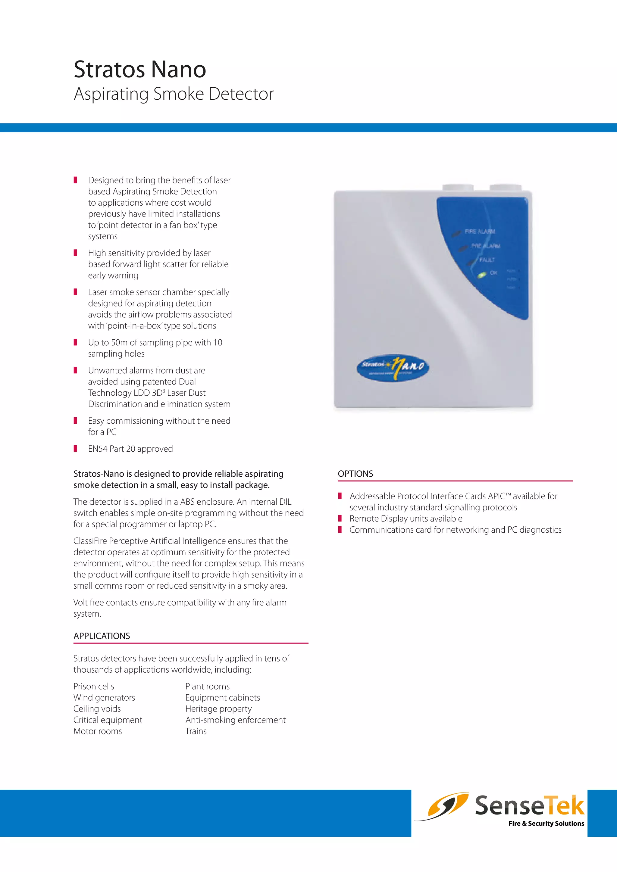 SenseTek Stratos Nano datasheet | PDF