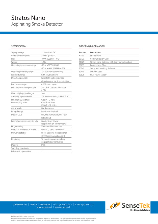 SenseTek Stratos Nano datasheet | PDF