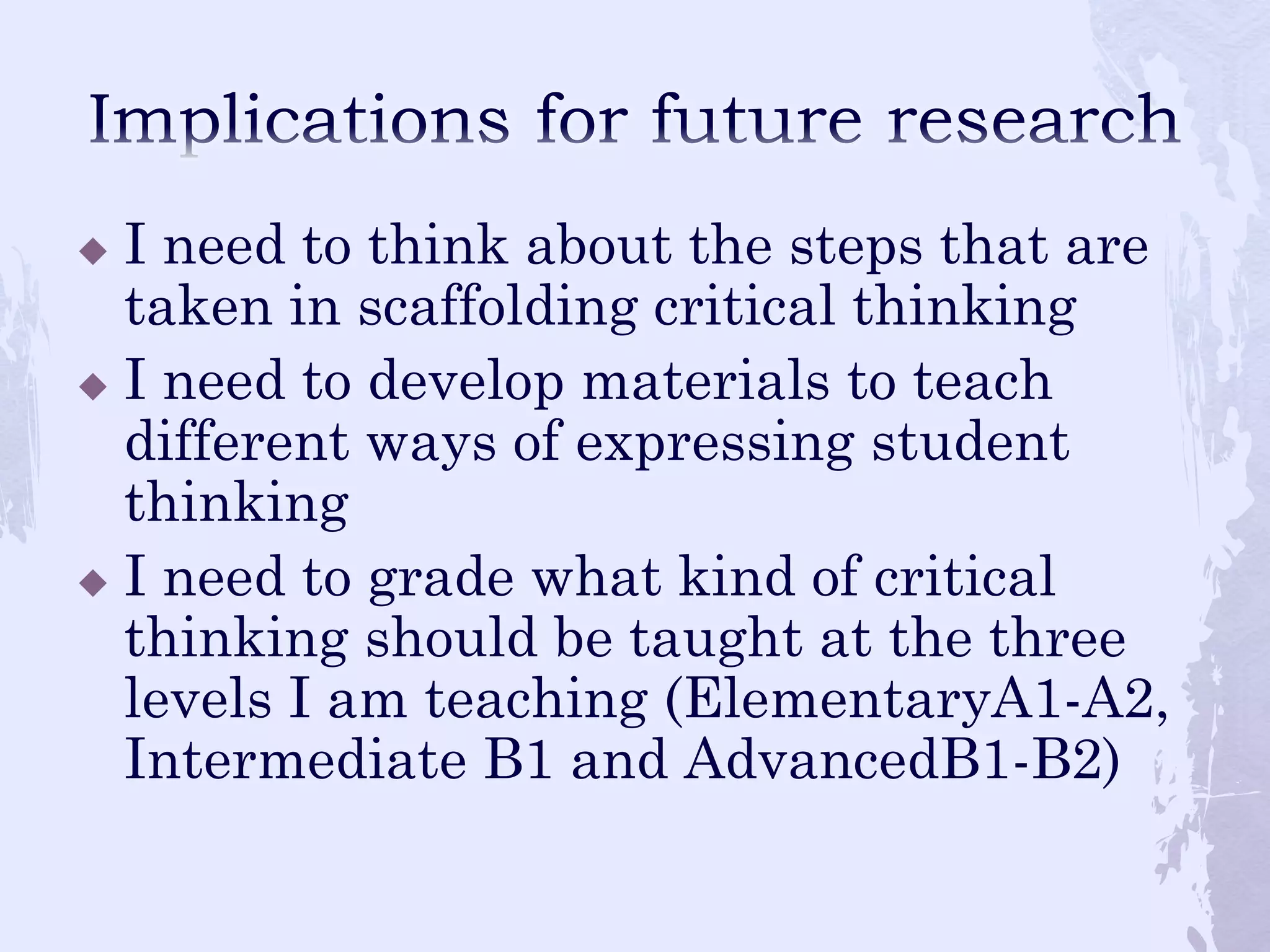 Scaffolding critical thinking skills in CLIL classes - by Chantal Hemmi ...