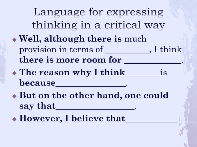 Scaffolding critical thinking skills in CLIL classes - by Chantal Hemmi ...