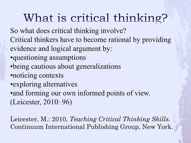 Scaffolding critical thinking skills in CLIL classes - by Chantal Hemmi ...