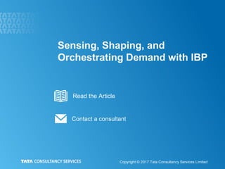 Sensing, Shaping, and Orchestrating Demand with IBP | PPT