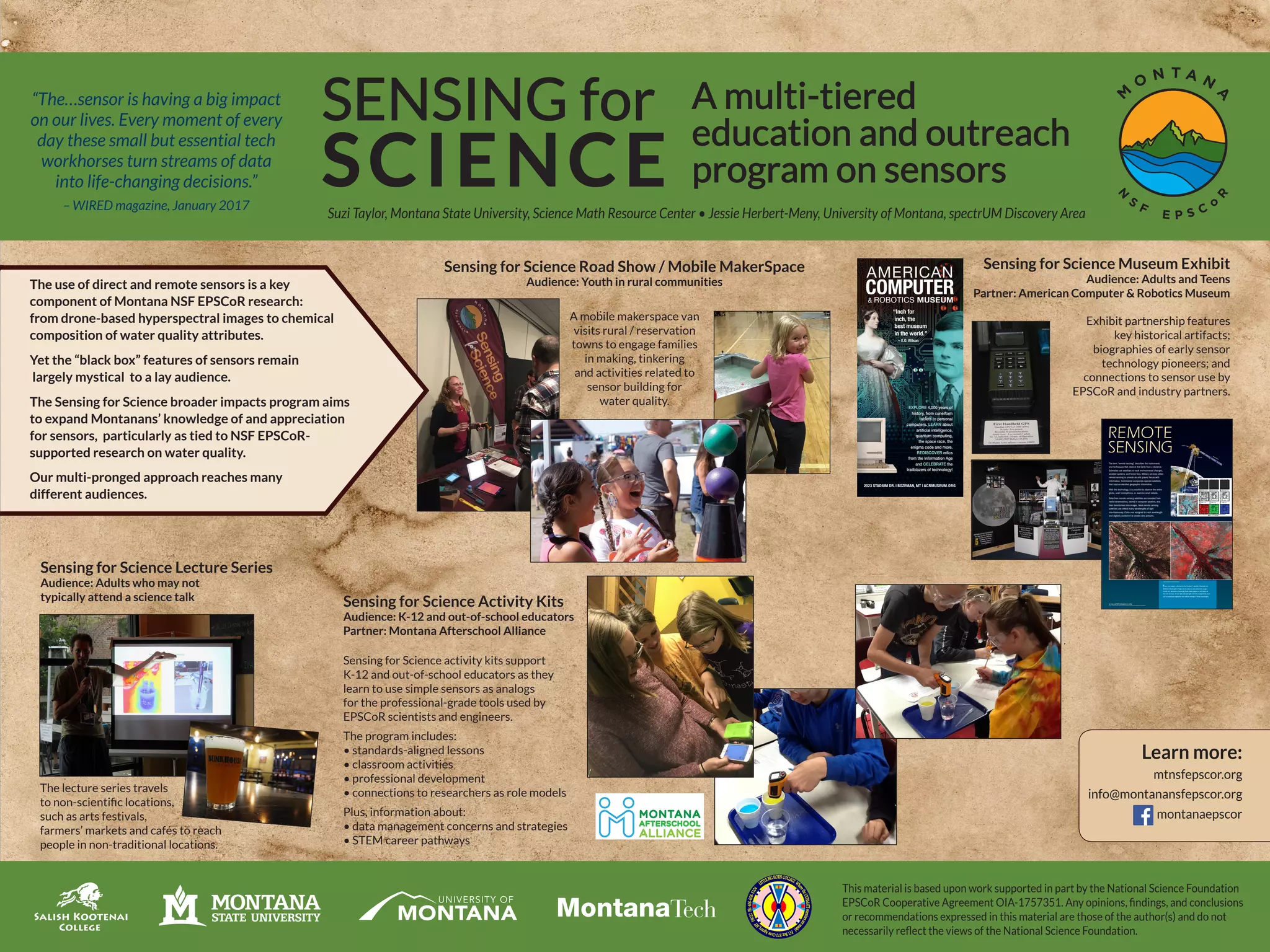Sensing for Science: A poster for the NSF EPSCoR National Conference | PPT