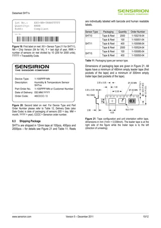 Sensirion humidity sensors_sht1x_datasheet_v5 | PDF