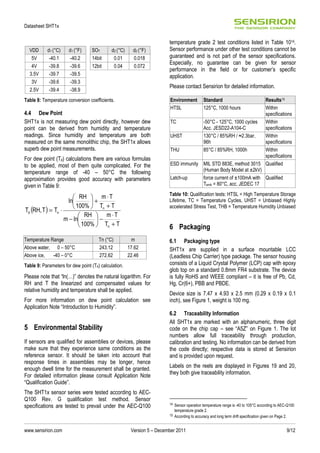 Sensirion humidity sensors_sht1x_datasheet_v5 | PDF