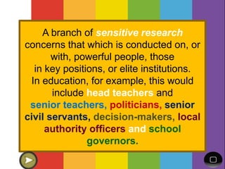 Sensitive Educationlal Research | PPT