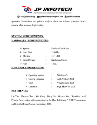 Sensitive Label Privacy Preservation with Anatomization for Data Publishing | DOCX