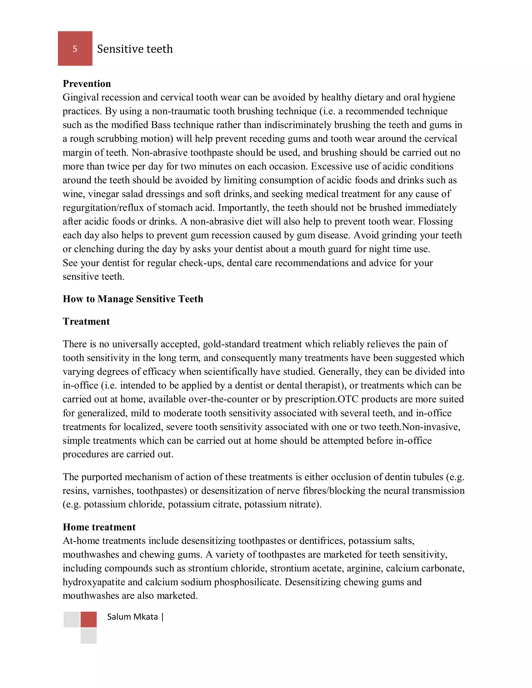 Sensitive teeth | PDF