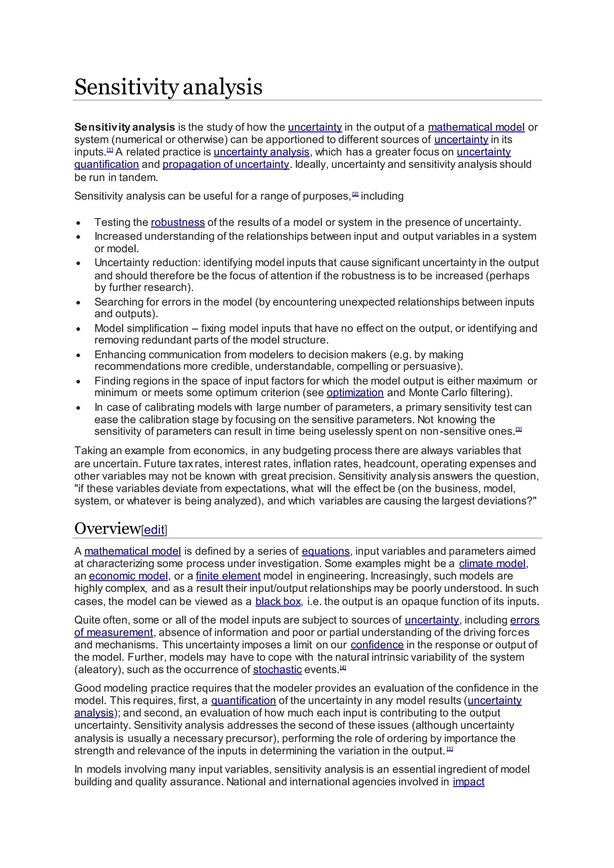 Sensitivity analysis | DOCX