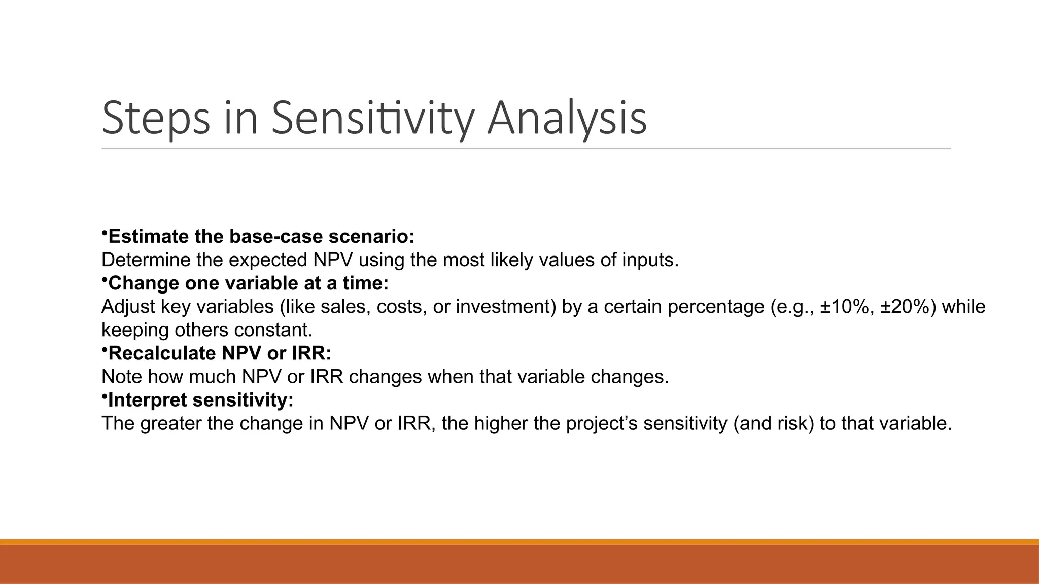 Capital Budgeting - Risk Analysis Using Sensitivity Analysis | PPTX