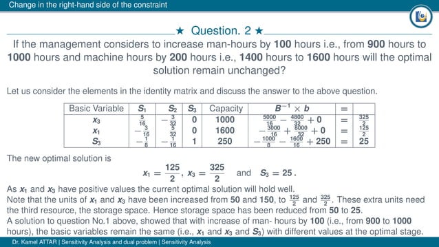 Operations research(Sensitivity analysis) | PDF