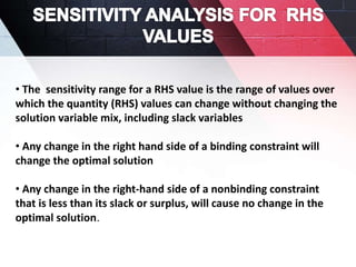 Sensitivity analysis in linear programming problem ( Muhammed Jiyad) | PPTX
