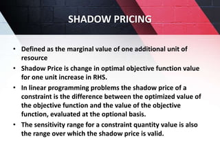 Sensitivity analysis in linear programming problem ( Muhammed Jiyad) | PPTX