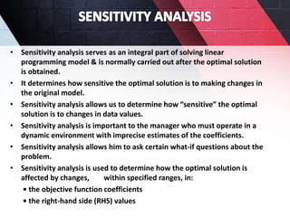 Sensitivity analysis in linear programming problem ( Muhammed Jiyad) | PPTX | Business ...