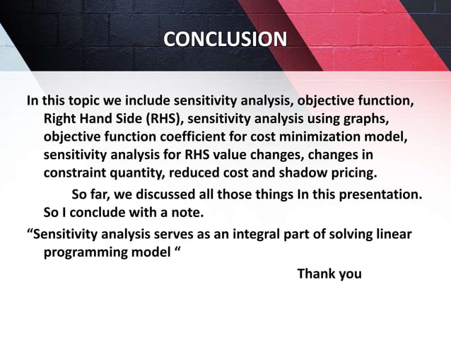 Sensitivity analysis in linear programming problem ( Muhammed Jiyad) | PPTX | Business ...