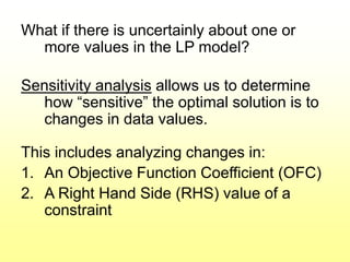 Sensitivity analysis of LP chapter 4.ppt