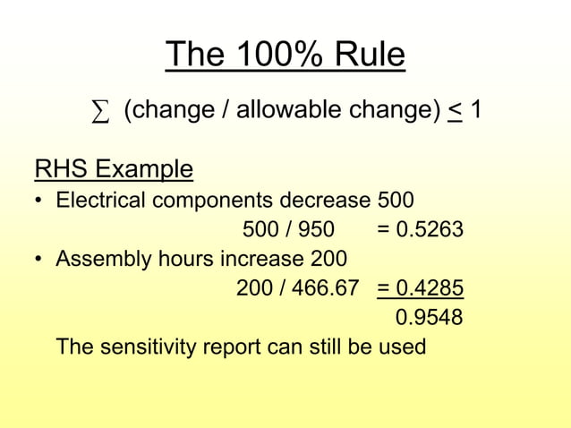 Sensitivity analysis of LP chapter 4.ppt | Business Accounting ...