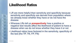 Sensitivity, specificity and likelihood ratios | PDF