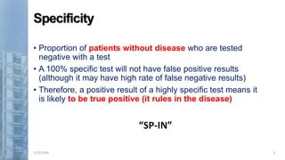 Sensitivity, specificity and likelihood ratios | PDF