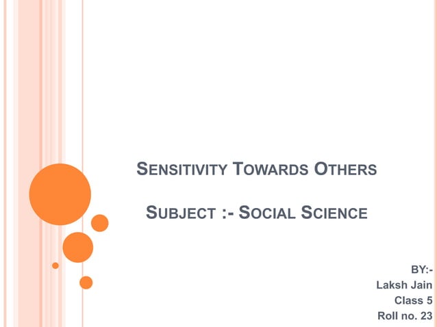 Senstivity Towards Others Class 5 DAV | PPTX