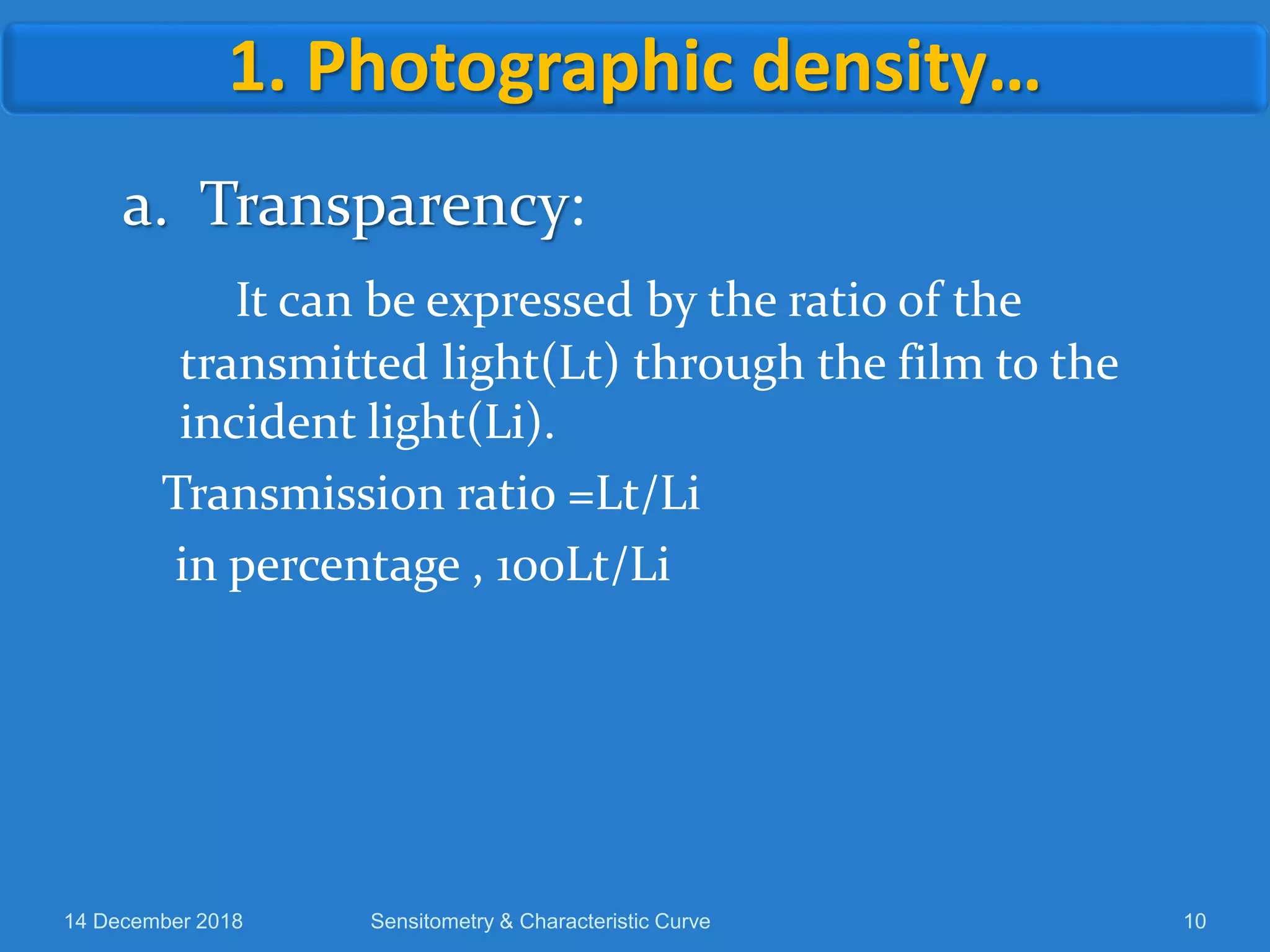 Sensitometry or characteristic curve | PPTX