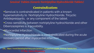 Sensival Tablets (Generic Nortriptyline Hydrochloride Tablets) | PPT