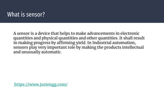 What is sensor and what are the types of sensor? | PPT