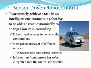 Sensor based motion control of mobile car robot | PPTX