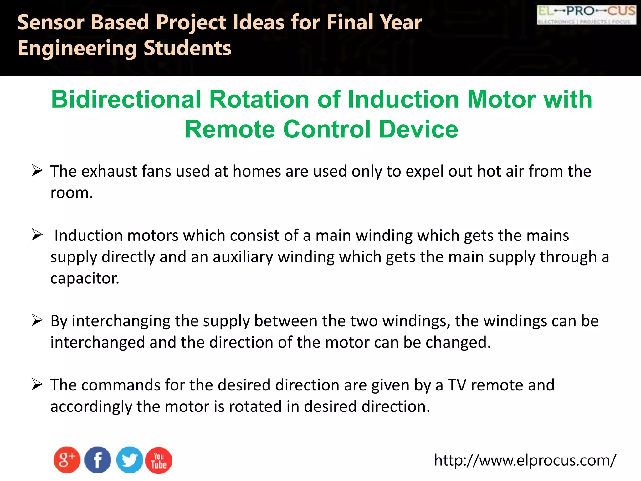 Sensor Based Project Ideas for Final Year Engineering Students | PPTX