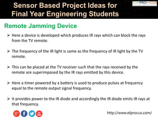 Sensor Based Project Ideas for Final Year Engineering Students | PPTX