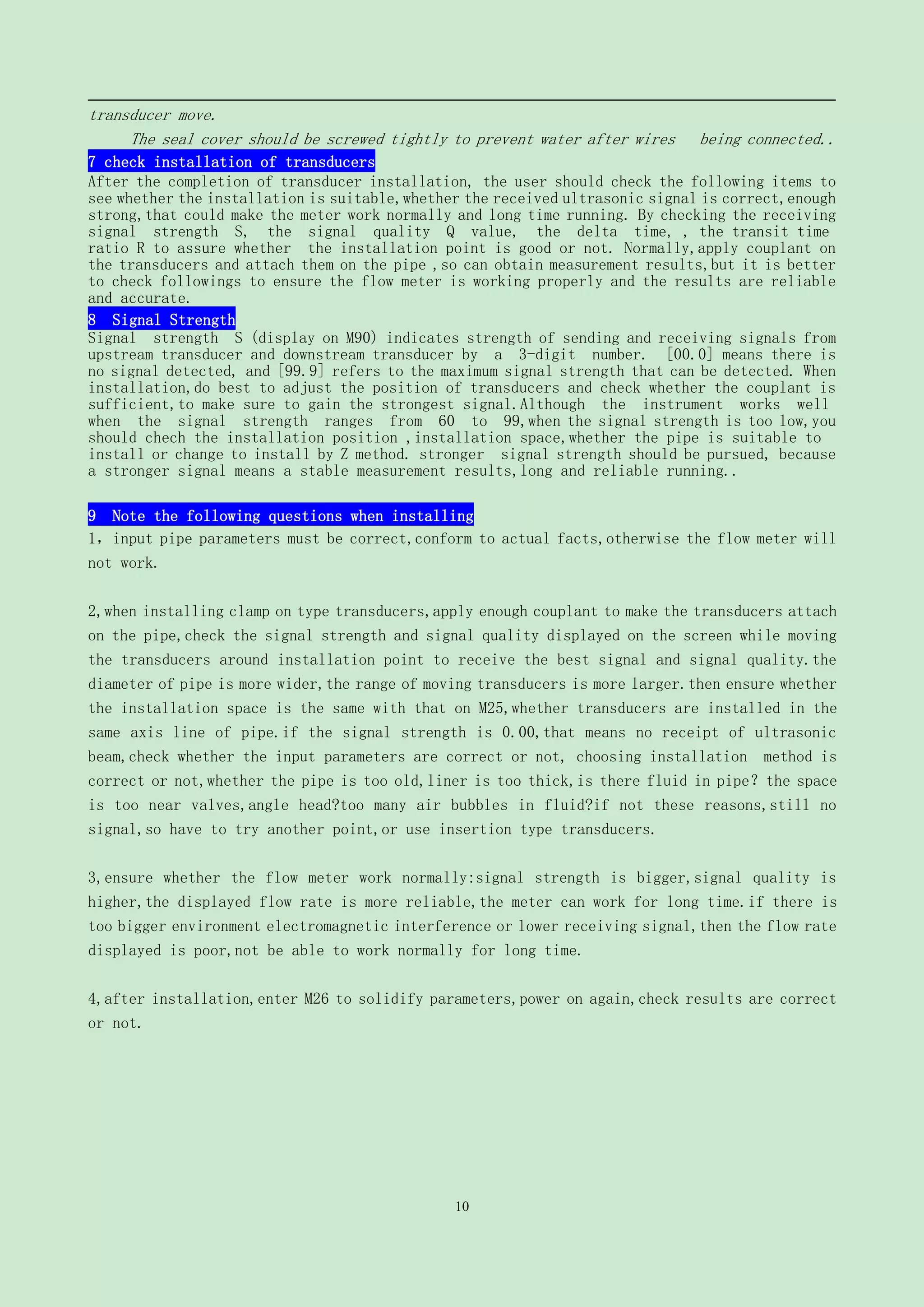 Sensor data of ultrasonic flow meter | PDF