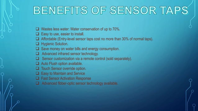 Automatic Sensor Faucet for Washroom Hygiene | PPTX | Bath and Shower ...